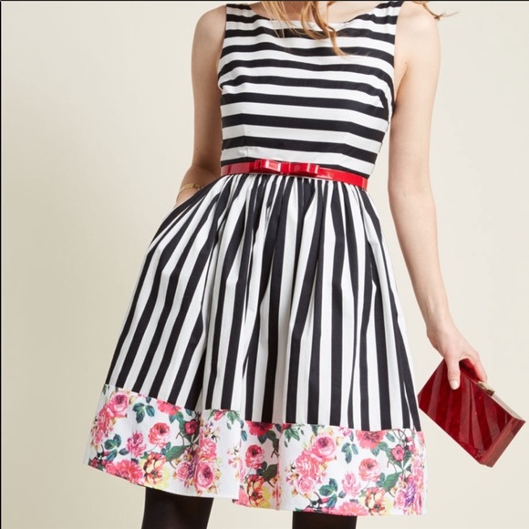 Modcloth | Dresses | New Modcloth Miss Mix It Belted Dress | Poshmark